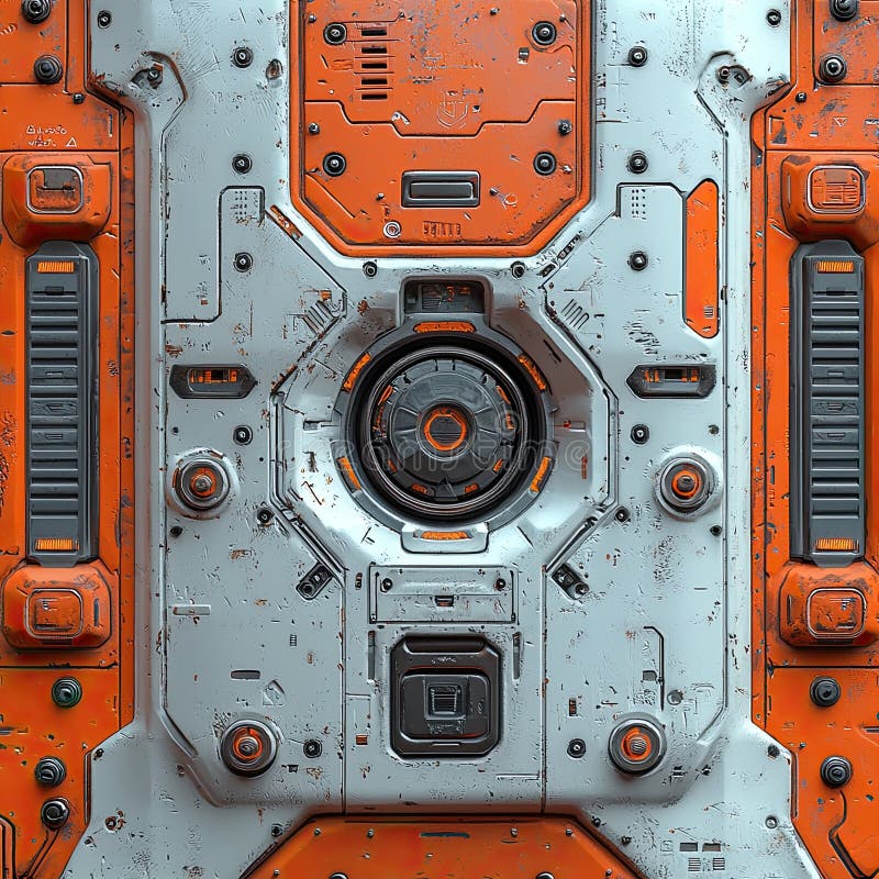 Glowing Orange Core Surrounded by Intricate Machinery. Stock ...