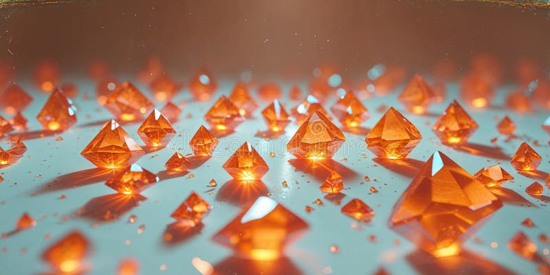 Glowing Orange Crystals on White Surface. Stock Image - Image of ...