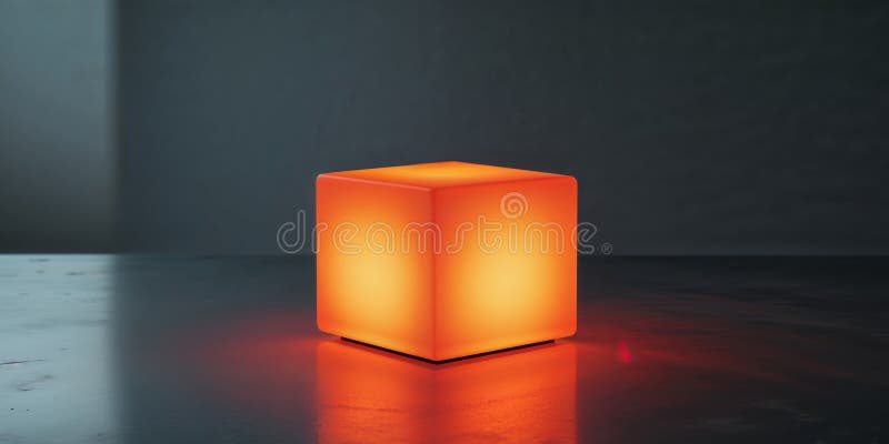 Glowing Orange Cube Reflective Surface Stock Photos - Free & Royalty ...