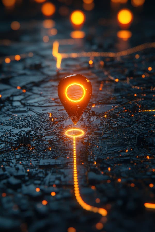 A Glowing Orange Dot is Placed on a Black Background Stock Photo ...