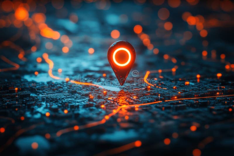 Glowing Orange Dot Placed Blue Background Stock Photos - Free & Royalty ...