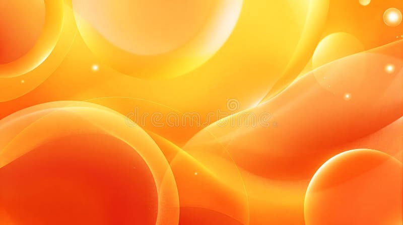 Glowing Orange Fluid Background with Transparent Bubble Elements. Stock ...