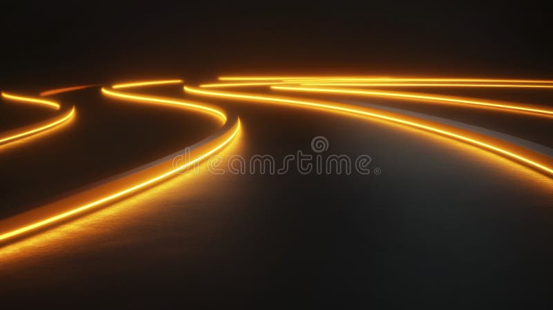 Glowing Orange Lines on Dark Textured Surface Stock Illustration - Illustration of effect ...