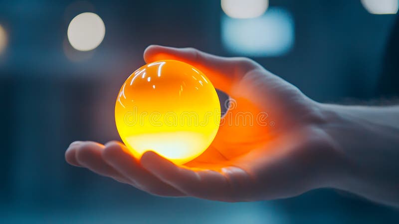 A Glowing Orange Orb Rests in an Open Hand, Casting a Warm Ambient ...