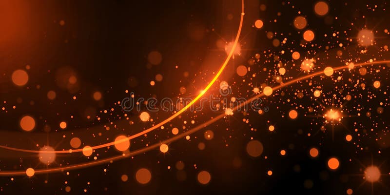 Glowing Orange Particles Swirl in the Dark Stock Illustration ...