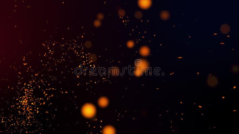 Glowing Orange Realistic Fire Sparks Fly in the Black Night Sky. Stock ...