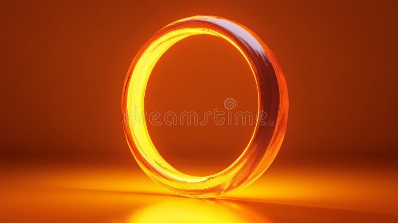 Glowing Orange Ring Abstract Circular Design Stock Illustration ...