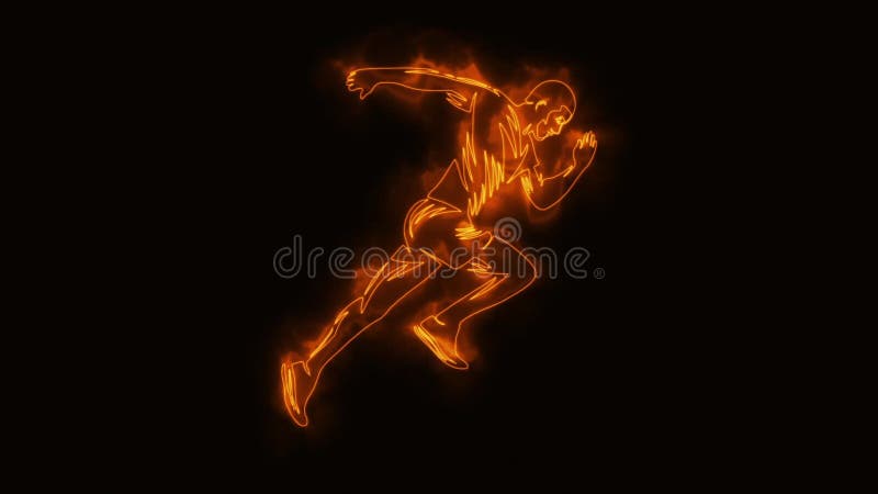 Orange Running Man Runner Animated Logo Element with Reveal Effect ...