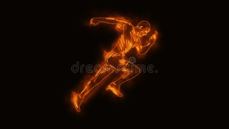 Orange Running Man Runner Animated Logo Element with Reveal Effect ...