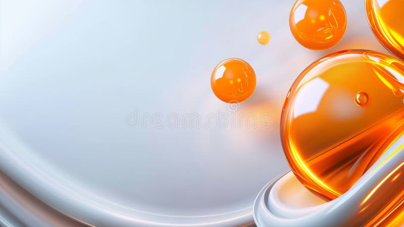 Glowing Orange Spheres Flow Stock Illustration - Illustration of ...