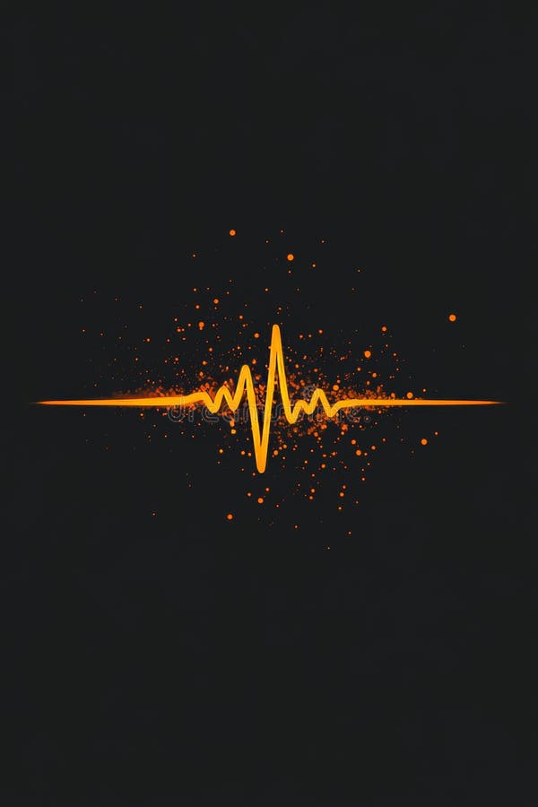 Glowing Orange Stylized ECG Heartbeat Line on a Dark Gradient ...