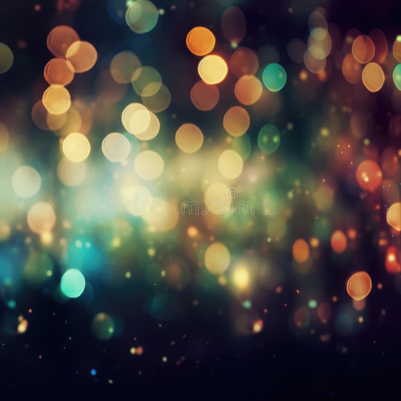 Glowing Orange, Yellow and Blue Bokeh Light Spots at Night, Created ...