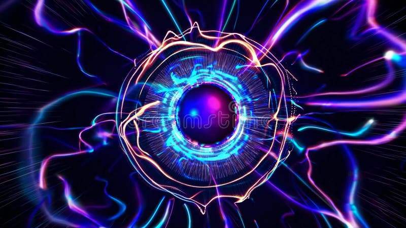 Glowing Orb Emits Vibrant Energy Waves, Creating a Mesmerizing Spectacle of Light and Motion ...