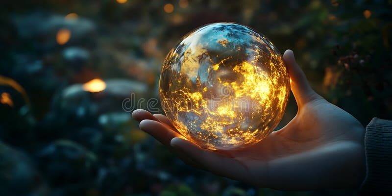 Glowing Orb in Hands Fantasy Art Magic Energy Background Wallpaper Stock Illustration ...