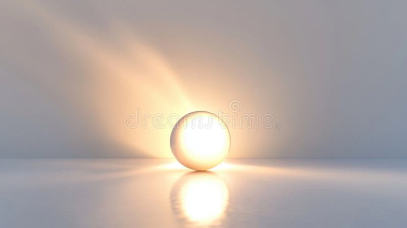 Glowing Orb Illuminating a Reflective Surface, Creating Ethereal Light ...