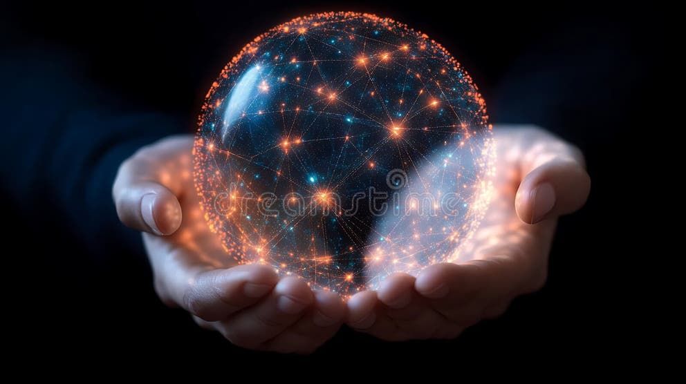 The Glowing Orb Represents a Global Network Connection System Stock ...