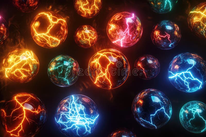 Glowing Orbs in Darkness stock photo. Image of darkness - 380357114