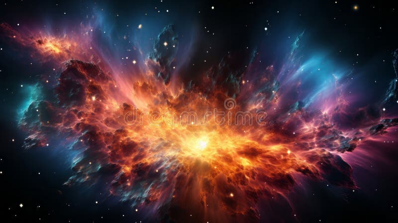 Glowing Outer Space Sticker Design. Generative AI. Stock Illustration ...