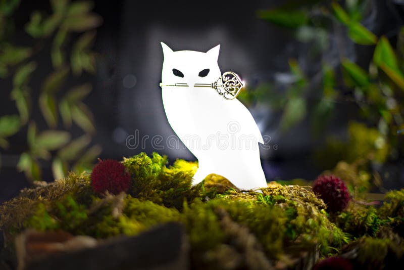 Glowing Owl with Key in a Magical Still Life Stock Image - Image of ...