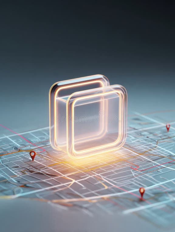 Glowing Package Icon on City Map Emphasizing Delivery Services and ...