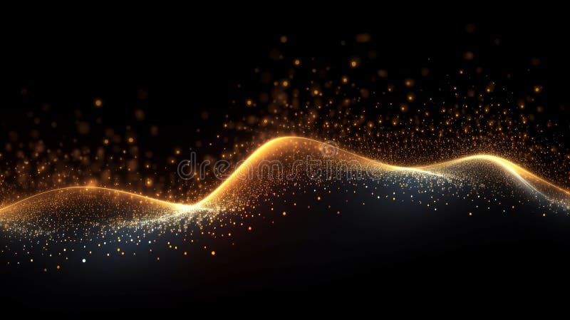 A Glowing Particle And Binary Wave Pattern On Dark Background Background With Glowing Lights