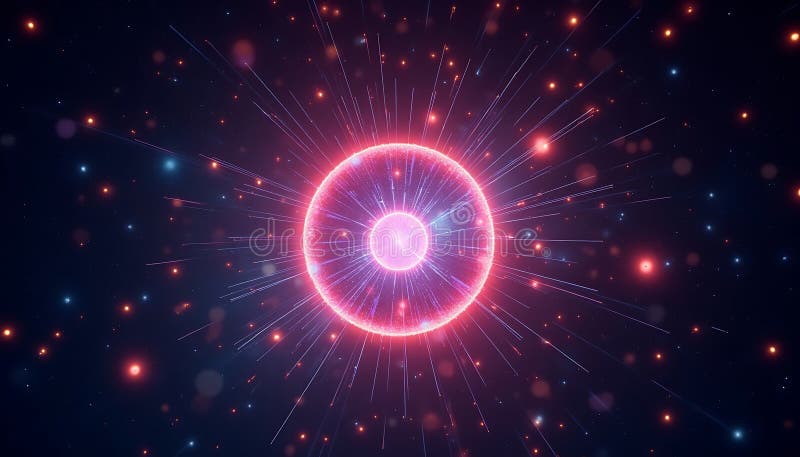 Glowing Particle Burst in Space with Radiant Energy Ring Stock ...