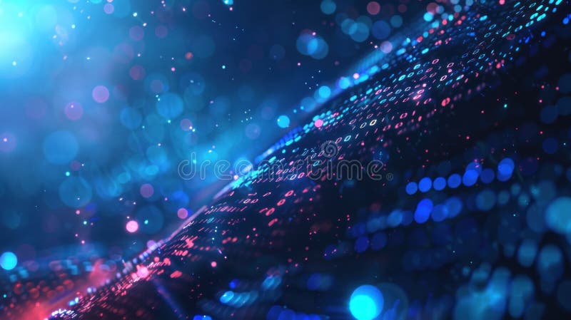 Digital Aura Astronomy Background Featuring Glowing Particle Data with ...