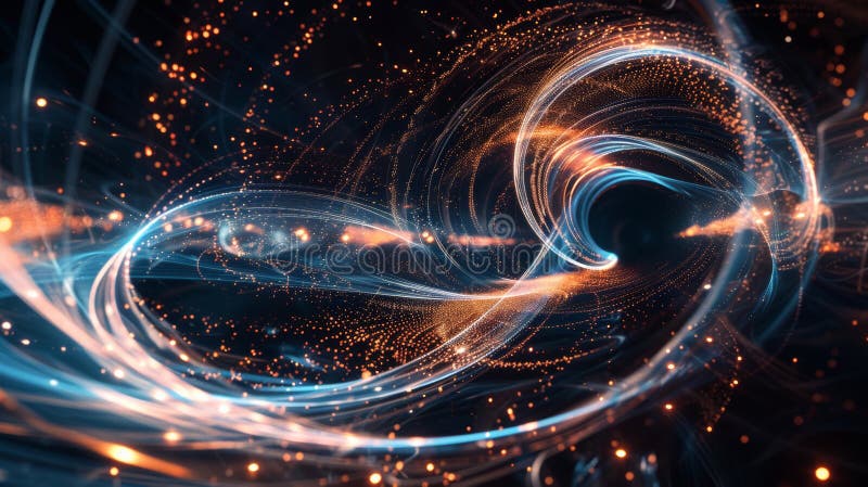 A Glowing Particle Navigates a Circular Path in a Shadowy Quantum Realm ...