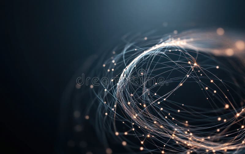 Glowing Particle Network Sphere Abstract Stock Illustration ...