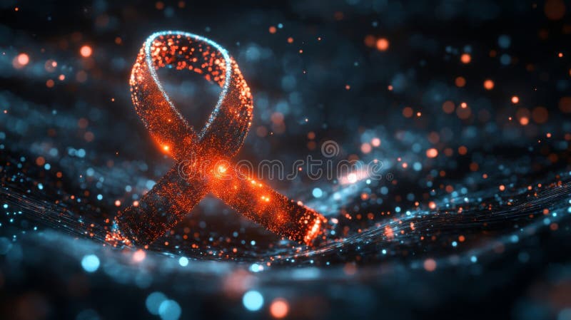 Glowing Particle Ribbon Abstract Art Design Stock Illustration ...