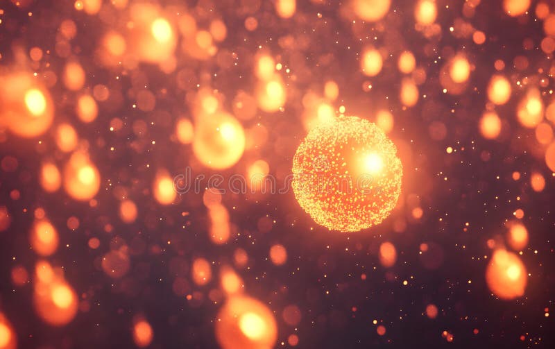 Glowing Particle Sphere Abstract Background Orange Royalty Free Image ...