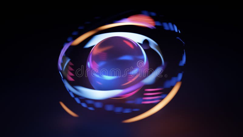 Glowing Particles Around a Sphere Stock Illustration - Illustration of ...