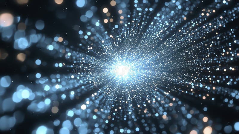 Glowing Particles Burst in Dark Void Abstract Visuals Digital Art ...