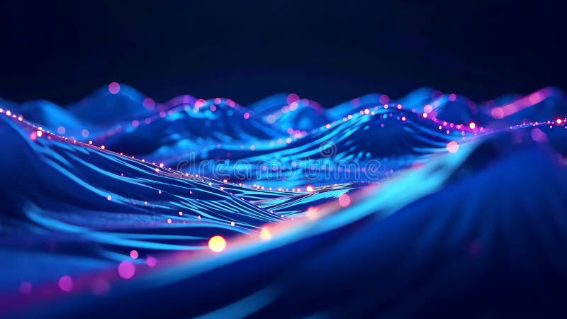 Glowing Particles Dance Across a Mesmerizing Digital Landscape of ...