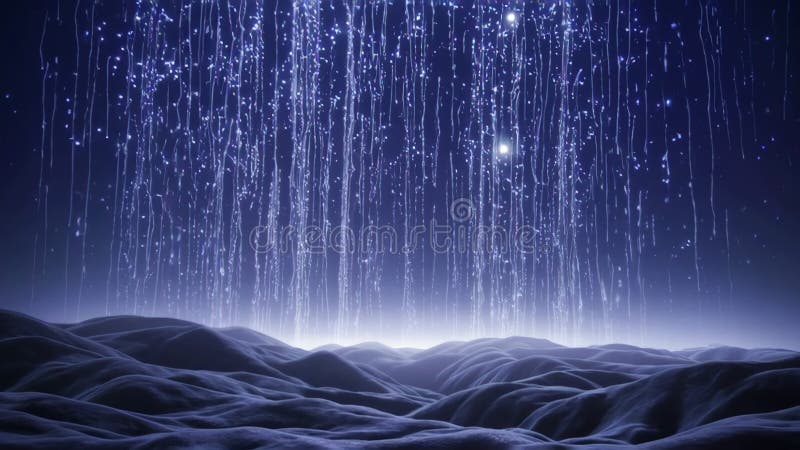 Glowing Particles Falling on Dark Landscape Stock Footage - Video of ...