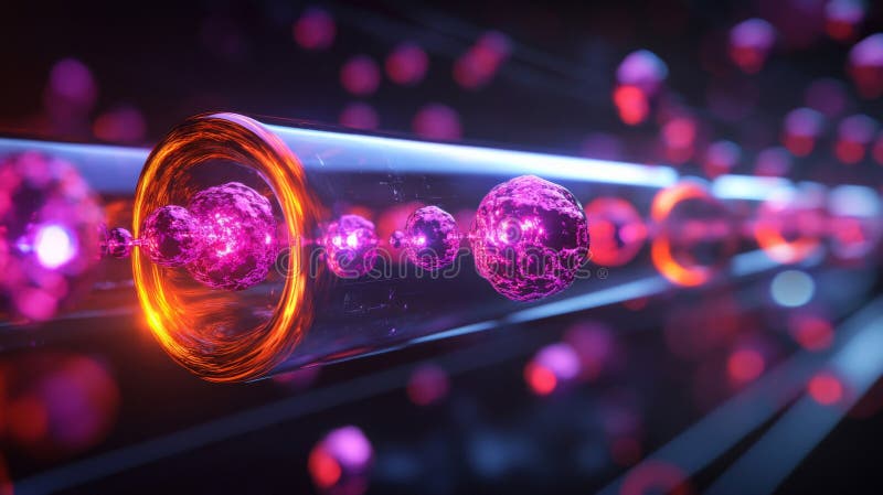 Glowing Particles Flowing through Energy Tube Stock Illustration ...