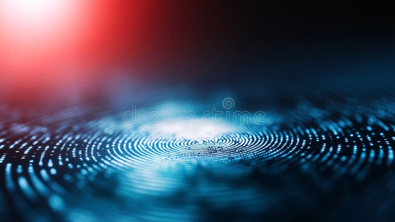 Glowing Particles Forming Fingerprint Pattern on Dark Background ...