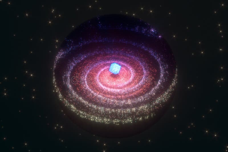 Glowing Particles and Milky Way Galaxy,explosive Sparks,3d Rendering ...