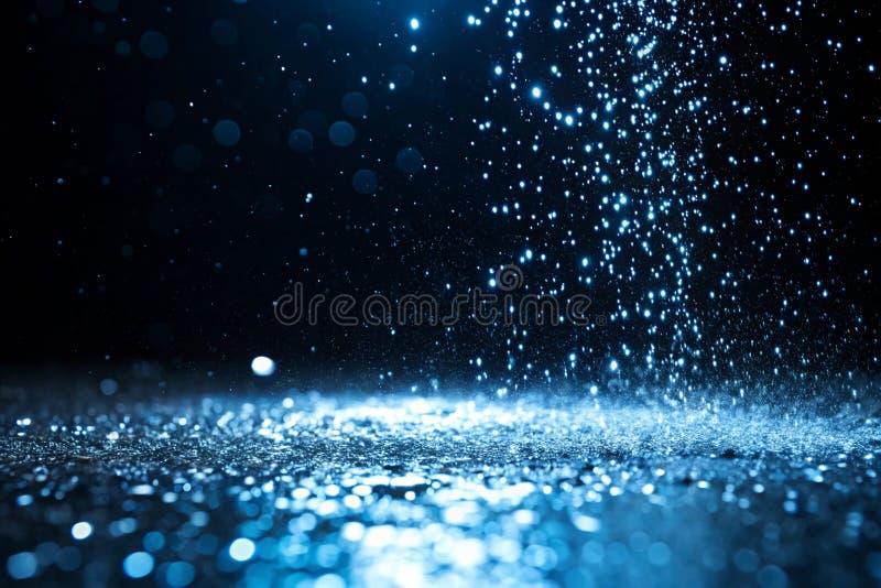 Glowing Particles Shimmer in Blue and Black Stock Illustration ...