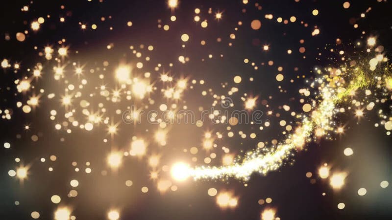 Glowing Particles and Sparkles Floating Over Dark Background Stock ...