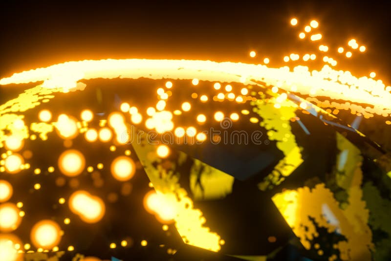 Glowing Particles Surrounding Around the Planet, 3d Rendering Stock ...