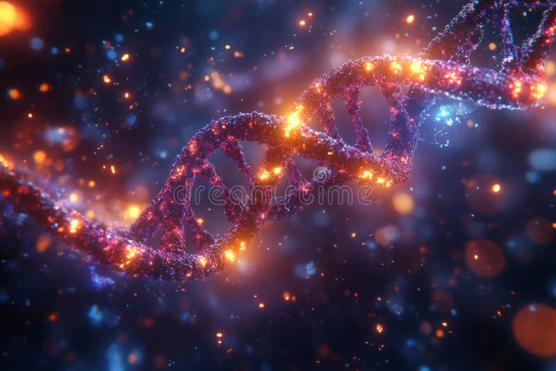 Glowing Dna Helix Rotating Microscopic Environment Stock Photos - Free ...