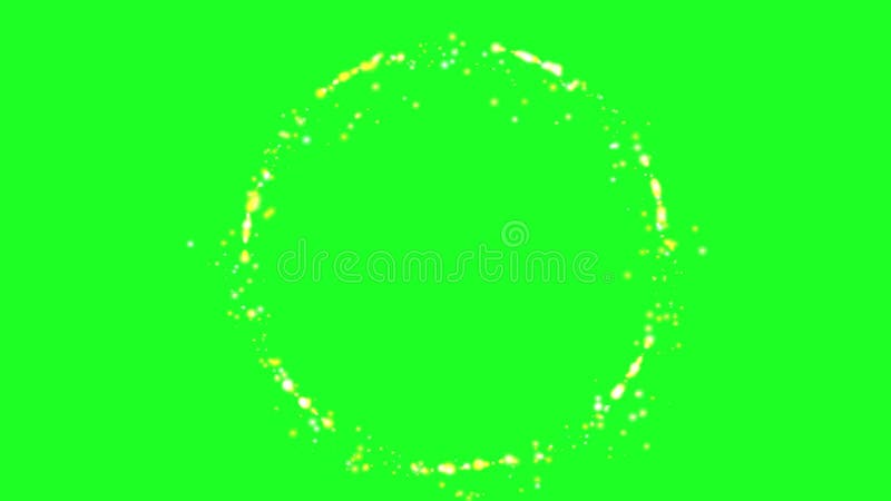 Bright Glowing Particles Moving in a Chaotic Pattern Against a Green ...