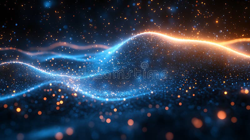 Glowing Particles Wave, Cosmic Backdrop, Digital Art, Website Header ...