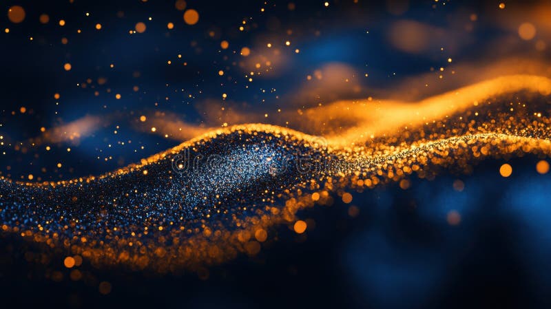 Glowing Particles and Waves Create an Abstract Visual Representation of Energy Stock Image ...