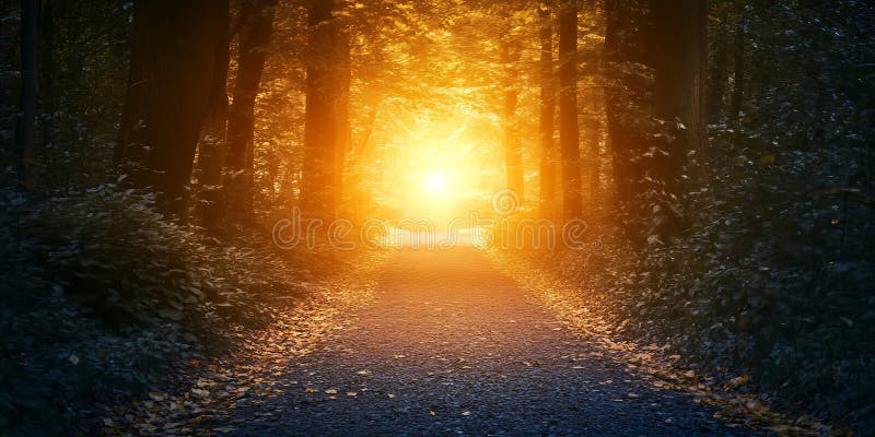 Glowing Path Leading Deep into a Magical Forest Wallpaper Background ...