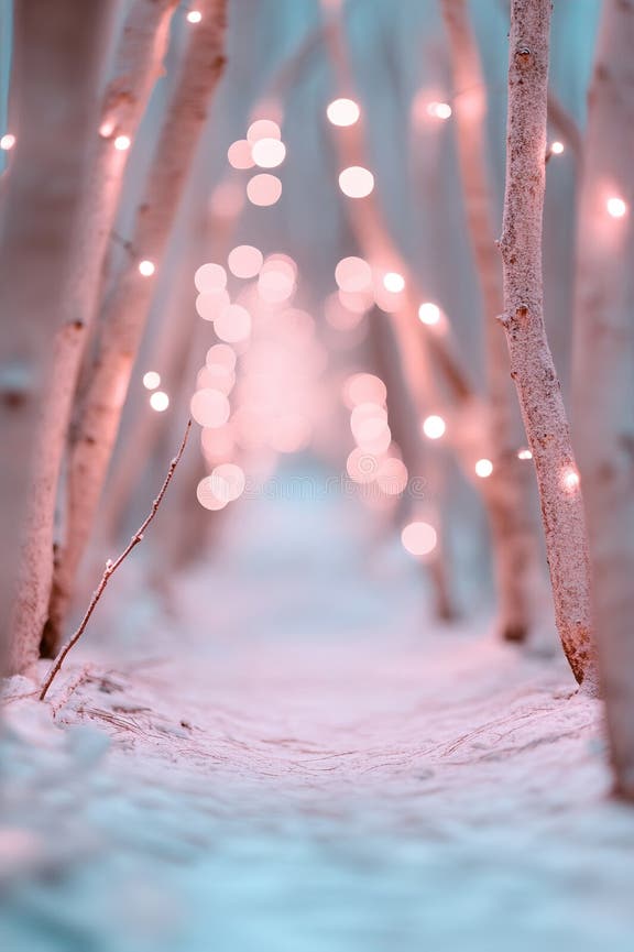 A Glowing Pathway Cuts through a Soft-focus Forest, with Blurred Trees ...