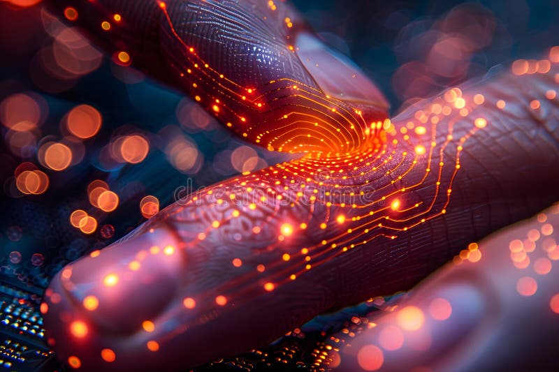 Glowing Pattern on Persons Hand Stock Illustration - Illustration of ...