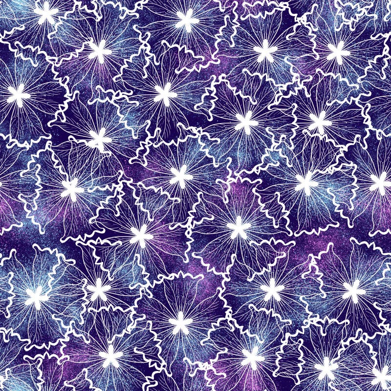 Purple Lace Flowers Seamless Pattern Background Stock Photos - Free ...