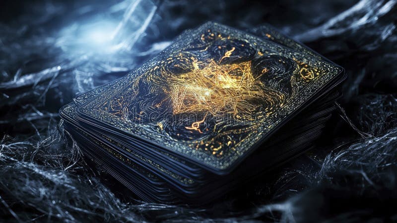 Glowing Patterns on Deck of Cards Mysterious Setting High-quality Image ...